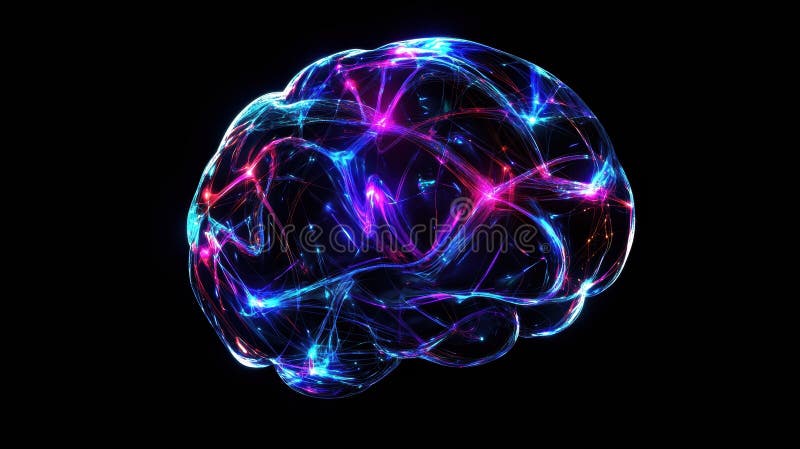 A Digital Brain Structure Showcases Vibrant Colors and Intricate ...