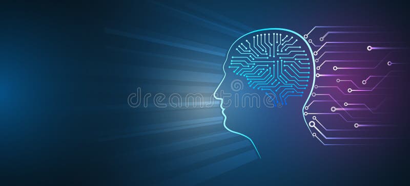 Digital Brain, Vector Software Digital Code. the Abstract Face of ...