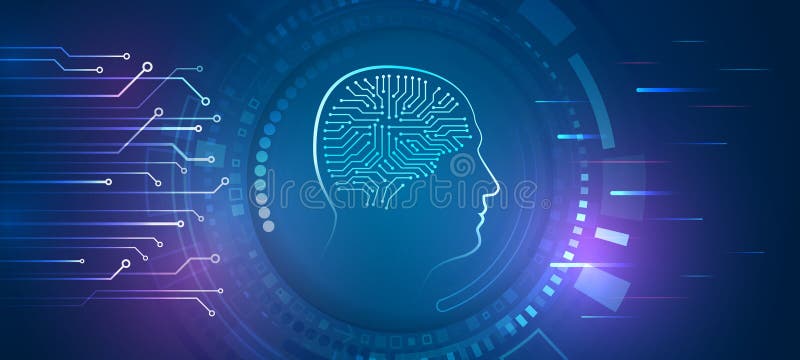 Digital Brain, Vector Software Digital Code. the Abstract Face of ...