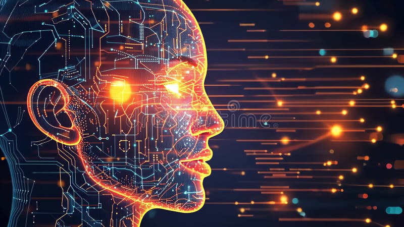 Digital Brain Visualization: Artificial Intelligence, Neural Network Simulation, Machine ...