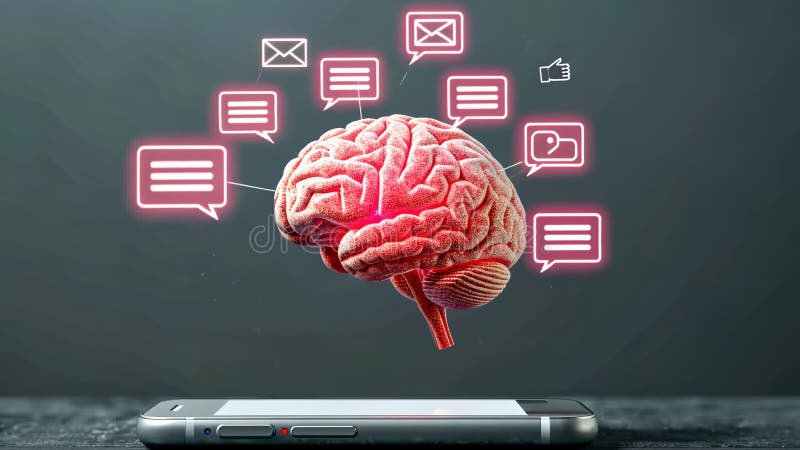 Digital Brain Visualization: Artificial Intelligence, Neural Network Simulation, Machine ...