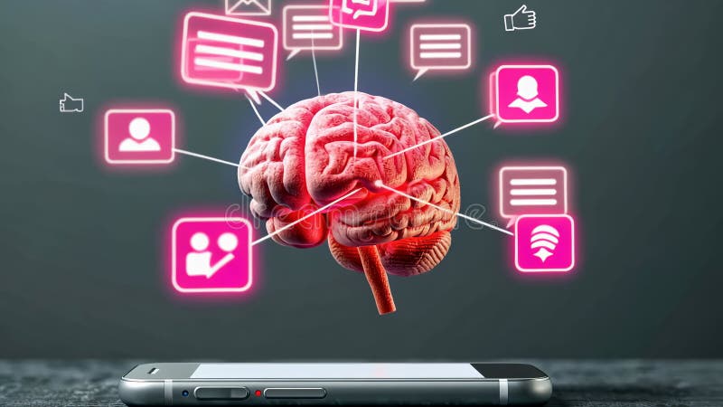 Digital Brain Visualization: Artificial Intelligence, Neural Network Simulation, Machine ...