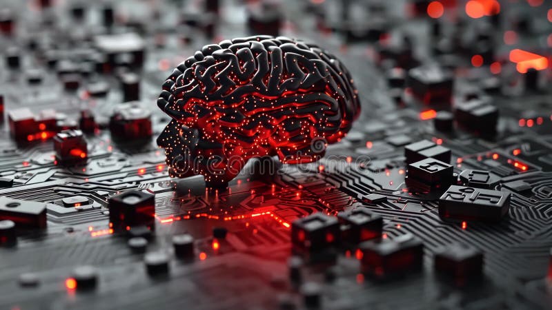 Digital Brain Visualization: Artificial Intelligence, Neural Network Simulation, Machine ...