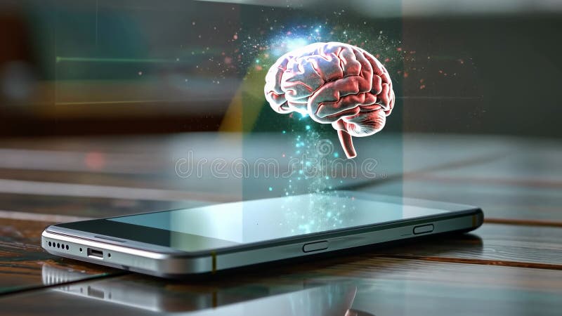 Digital Brain Visualization: Artificial Intelligence, Neural Network Simulation, Machine ...