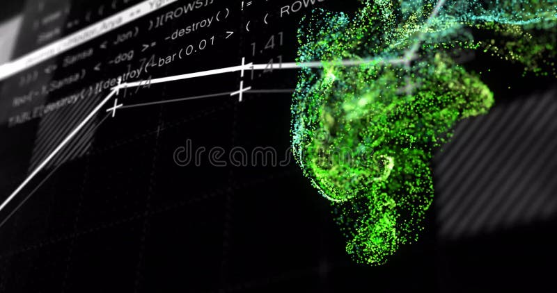 Digital Brain Visualization and Data Processing Animation Over Programming Code Stock Footage ...