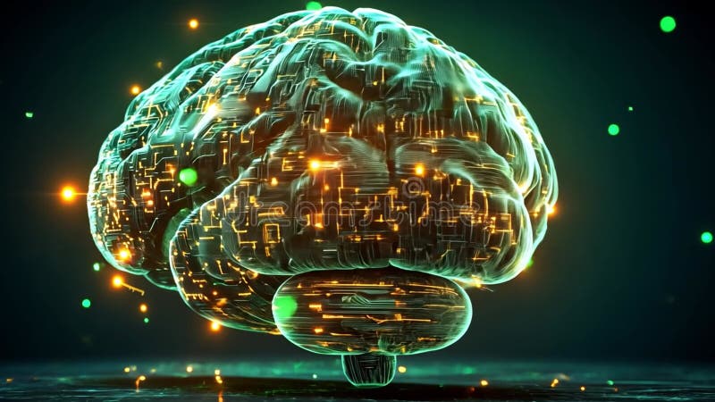 Digital Brain Visualization with Glowing Circuits Representing ... Digital Brain Visualization with Glowing Circuits Representing ...