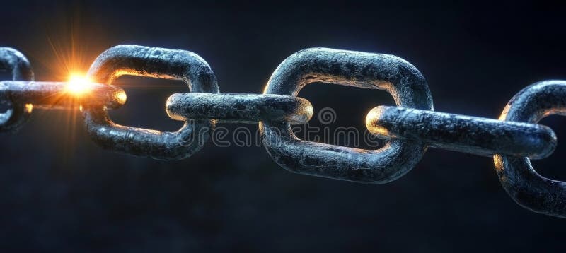 Digital Breakdown a Damaged Chain Illustrating Vulnerability in ...