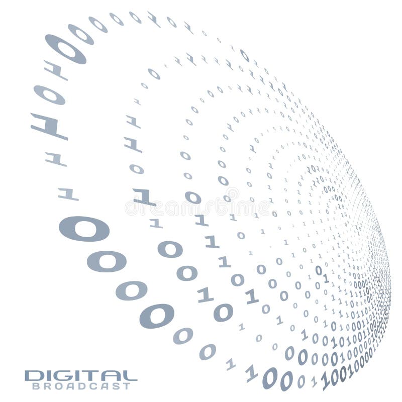 Digital Broadcast Binary Code Circle Vector Graphics Stock Vector Illustration Of