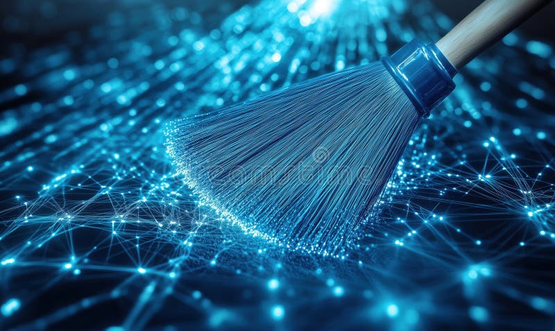 Digital Broom Sweeping Away Data Connections, Creating a Clean Network ...