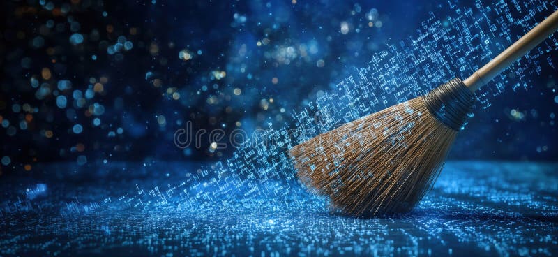 Digital Broom Sweeping Away Data Particles, Creating a Clean Virtual ...