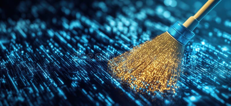 Digital Broom Sweeping Away Data Particles, Creating a Clean Virtual ...