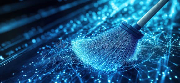 Digital Broom Sweeping Away Data Particles, Representing Data Cleaning ...