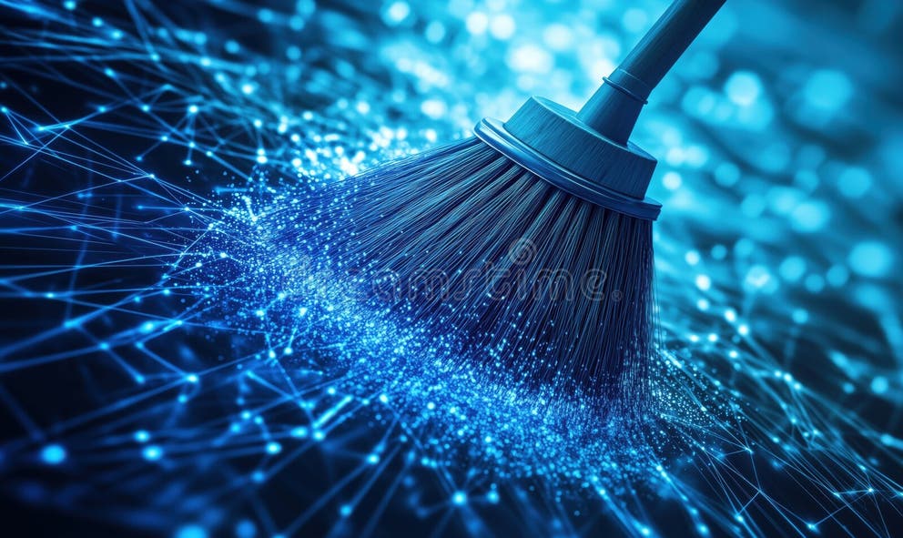 Digital Broom Sweeping Away Data Particles, Representing Data Cleaning ...