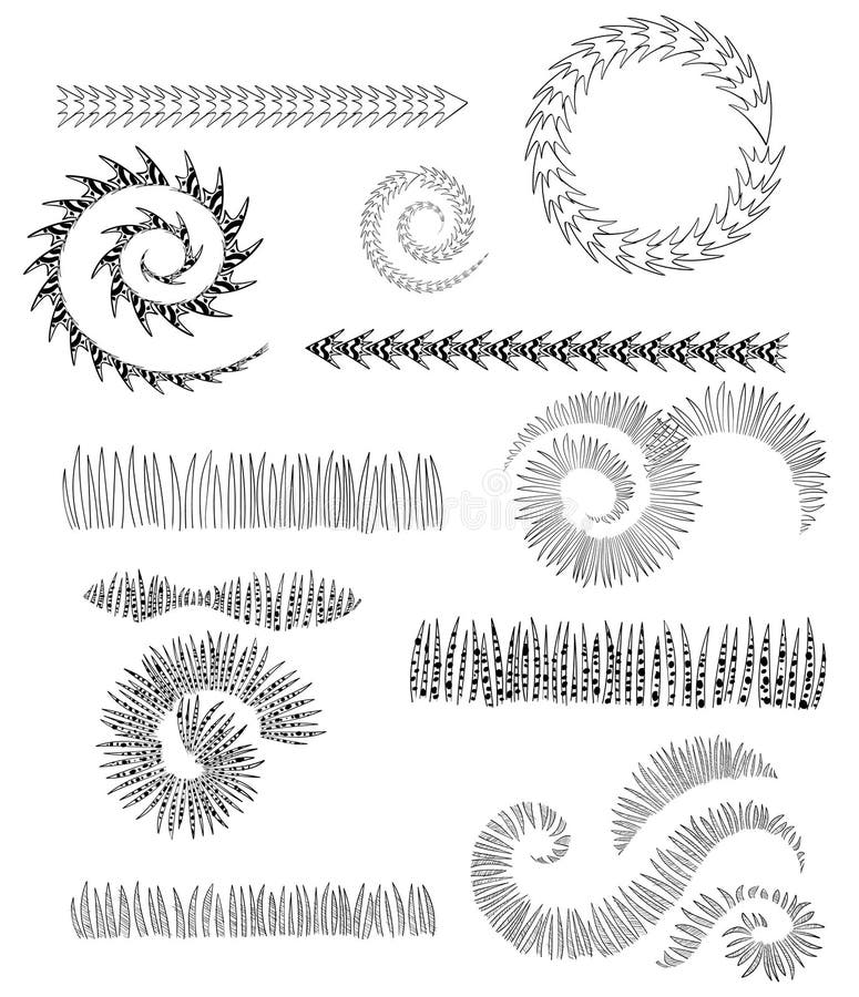 Digital Brush Four Pieces Sharp Stock Vector - Illustration of pattern ...