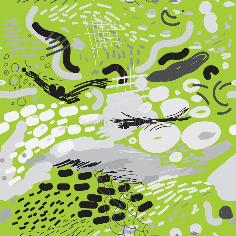 Digital Brush Strokes Seamless Pattern Stock Vector - Illustration of ...