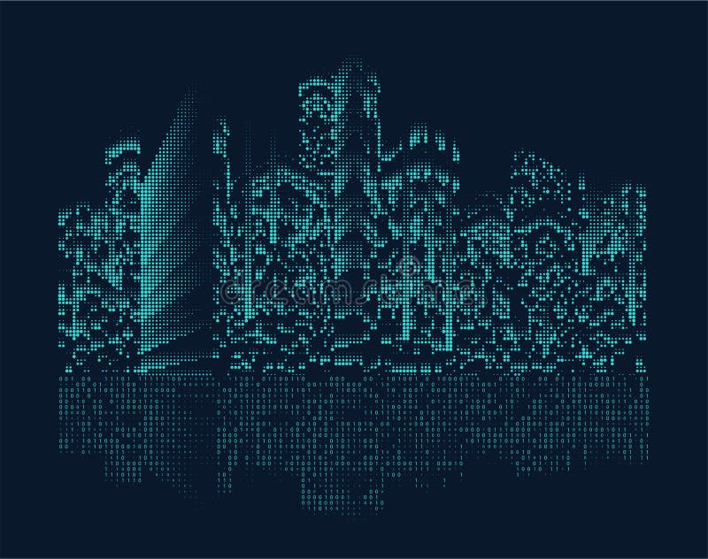 Digital Building and City Illustration Stock Vector - Illustration of ...