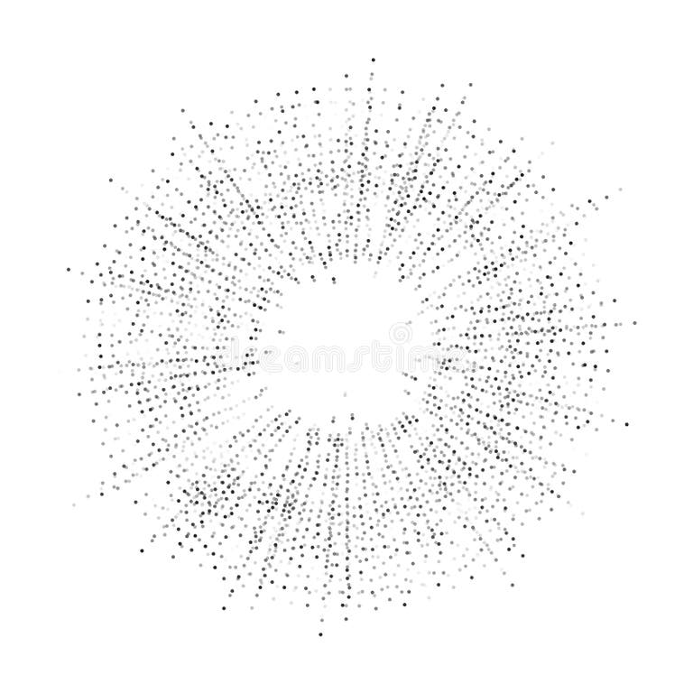 Digital Burst Pattern with Multiple Dots. Explosion Consist of Black ...