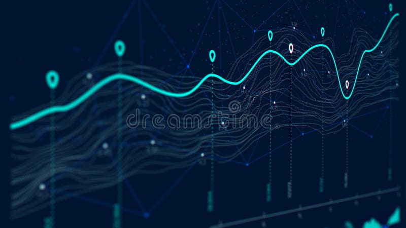 Digital Business Analytics Concept, Data Threads Graphic Visualization ...