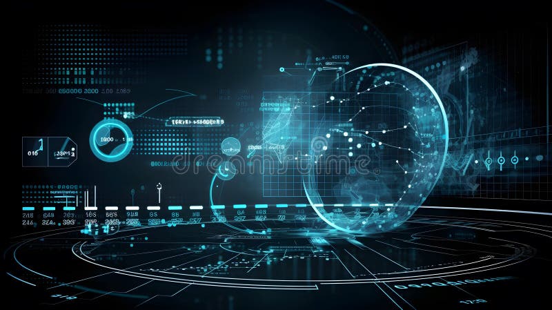 Digital Business Analytics Technology Database Stock Illustration ...