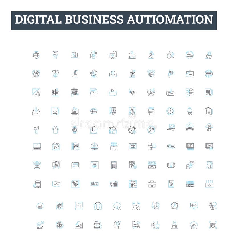 Digital Business Autiomation Vector Line Icons Set. Digital, Business ... Digital Business Autiomation Vector Line Icons Set. Digital, Business ...