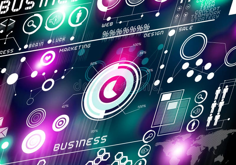 Digital Business Background Stock Illustration - Illustration of future ...