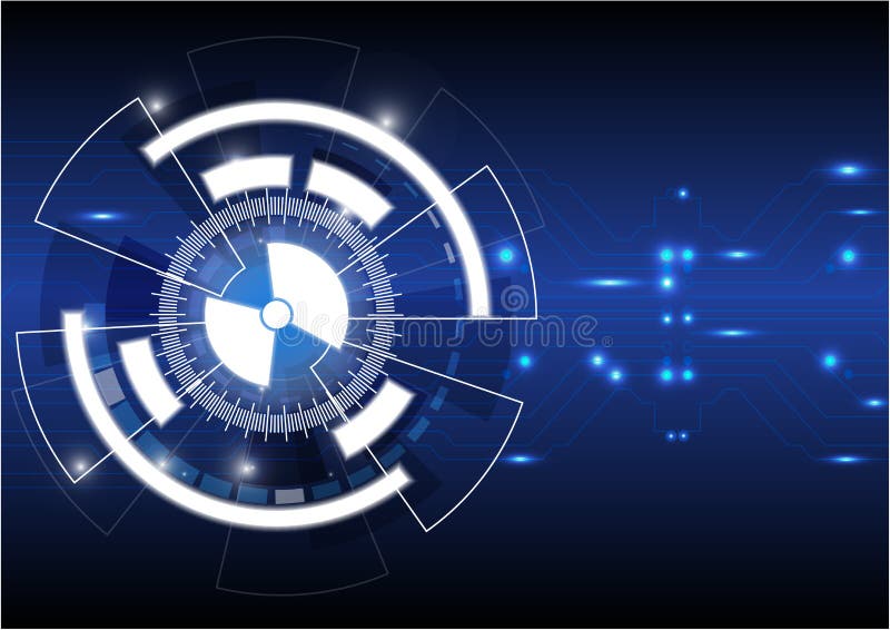 Digital Business , Blue Tech Circle and Technology Background Stock ...