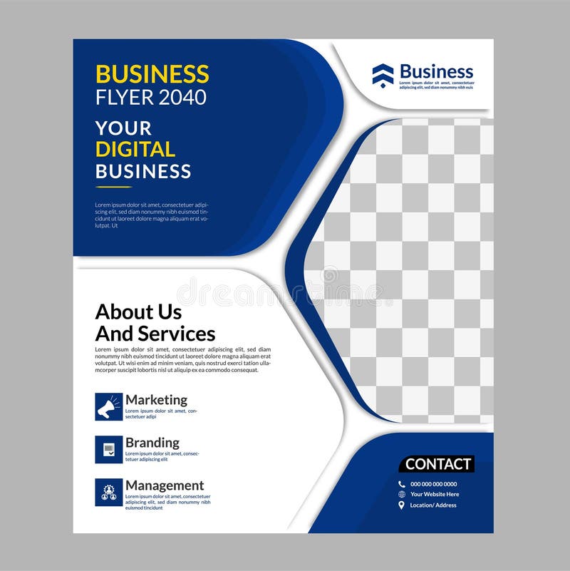 Digital Business Flyer Design Template. Stock Vector - Illustration of ...