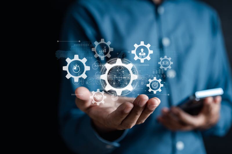 Digital Business Global Big Data Link Tech Connection Network of ...