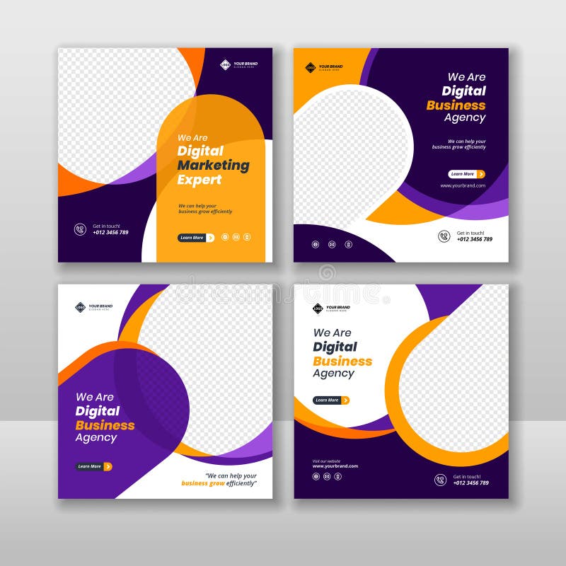 Digital Business Marketing Social Media Post and Web Banner Stock ...
