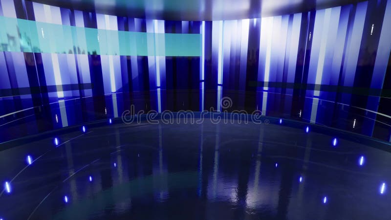 Digital Business News 3d Grid Blue Background3D Virtual News Studio ...