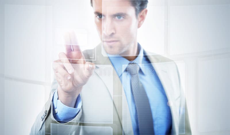 Digital Business Solutions. Concept Shot of a Young Businessman ...