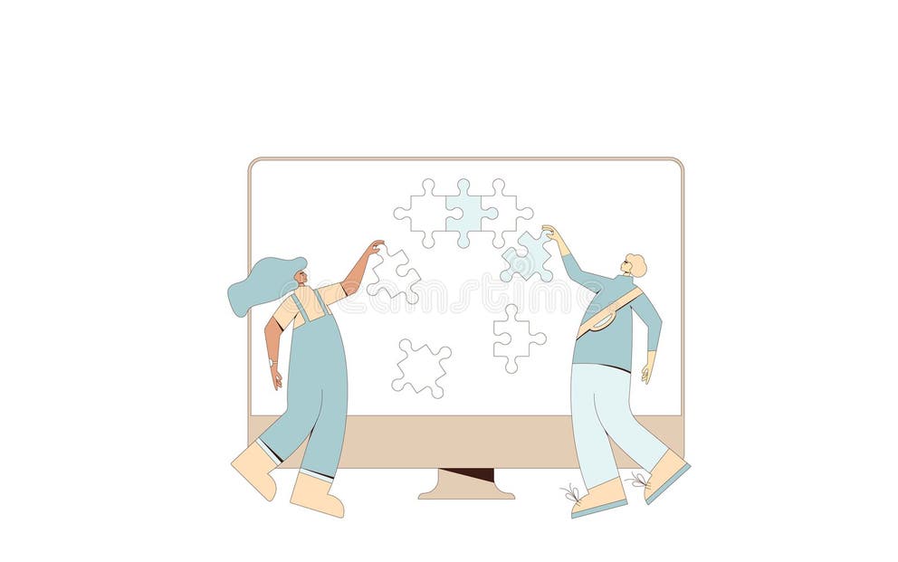 Digital Business. Work Online Together Stock Vector - Illustration of ...