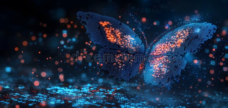 Digital Butterfly Emerging Amidst Sparkling Particles: a Stunning Visual Transformation of ...