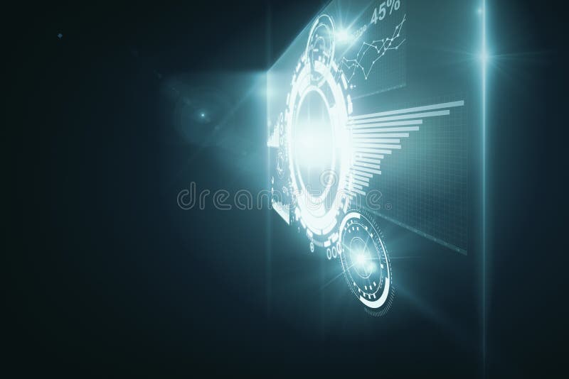 Digital Button with Stock Chart Stock Illustration - Illustration of ...