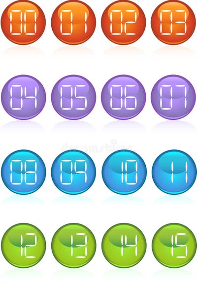 Digital Buttons stock vector. Illustration of count, icons - 9329974