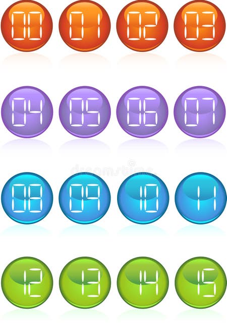 Digital Buttons stock vector. Illustration of count, icons - 9329974