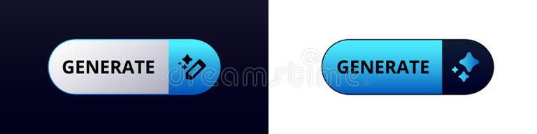 Digital Buttons with Generate Icon and Text for User Interface ...