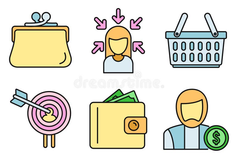 Digital Buyer Icons Set Vector Color Stock Illustration - Illustration ...