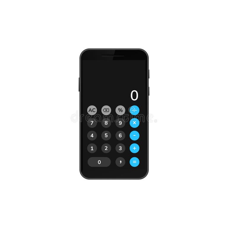 Digital Calculator App Interface on Modern Smartphone Display with Numeric Keypad Design Stock ...