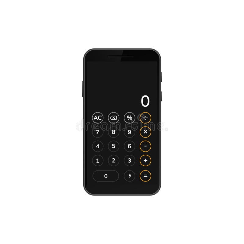 Digital Calculator Display on Mobile Screen with Numbers and Function ...