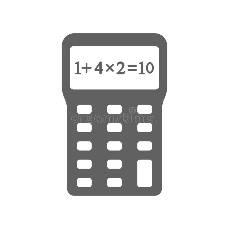 Digital Calculator Icon. Gray Vector Graphics Stock Vector ...