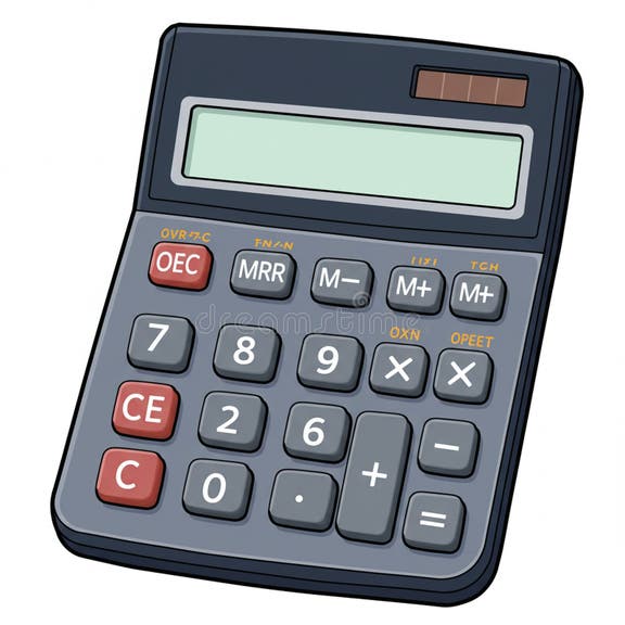 A Digital Calculator Illustration with a Rectangular Shape and a ...