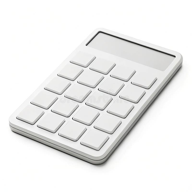 Digital Calculator with Sleek Design on White Background Stock ...