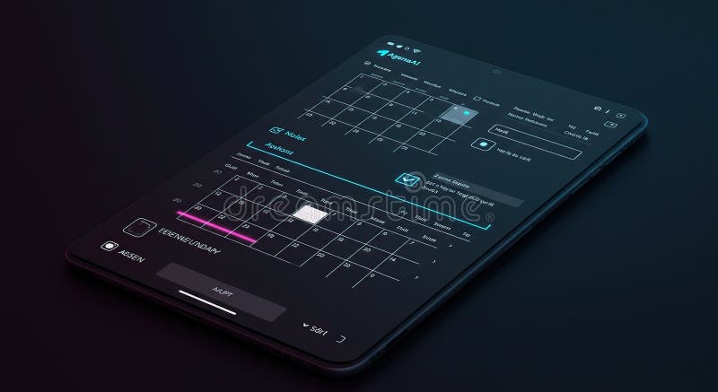 Digital Calendar App Interface on Tablet for Schedule and Planning ...