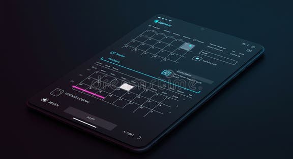 Digital Calendar App Interface on Tablet for Schedule and Planning ...