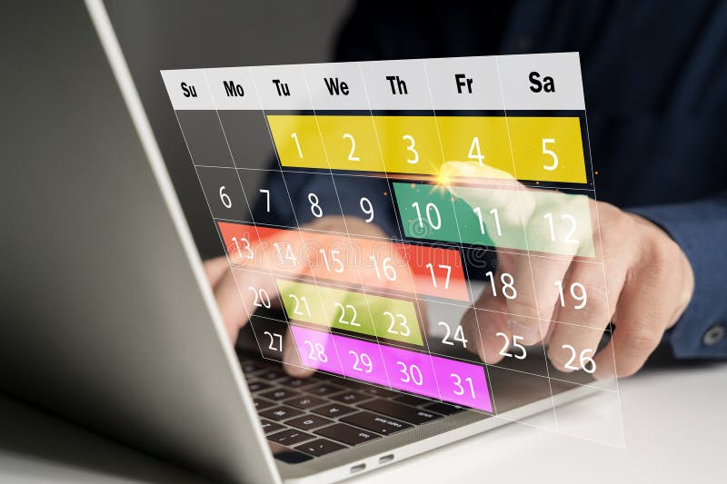 Project Management Schedule Planning Displayed Digital Calendar ...