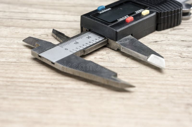 Caliper on the table stock image. Image of master, carpenter - 92209265
