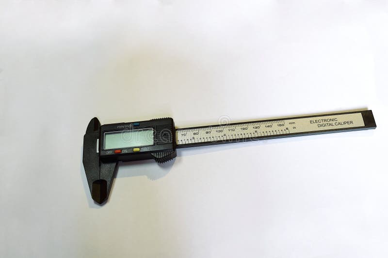 A Digital Caliper on a White Background Stock Photo - Image of engineer ...