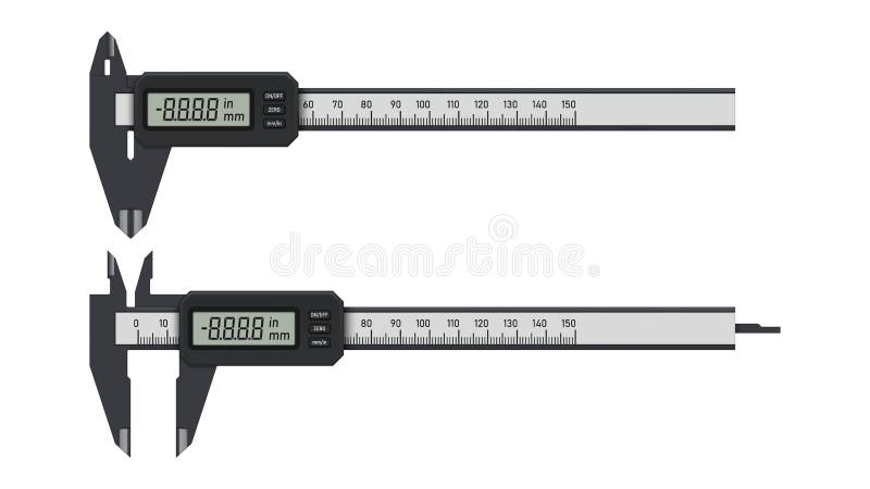 Digital Caliper on a White Background. Stock Vector - Illustration of ...
