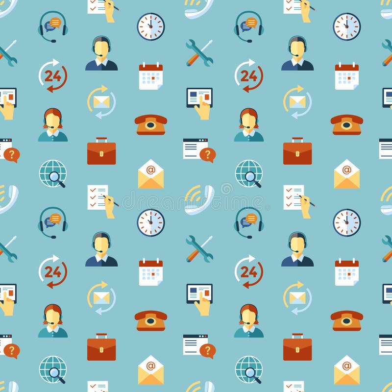 Digital Call Center and Customer Support Objects Stock Illustration ...